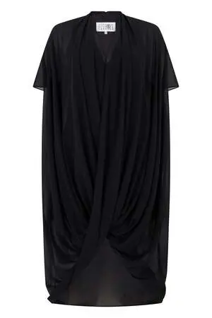 MAISON MARGIELA Asymmetric Draped Mini Dress With V-neck