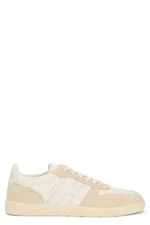 Hogan Elegant Suede & Napa Leather Sneaker With Memory Sole - Ivory