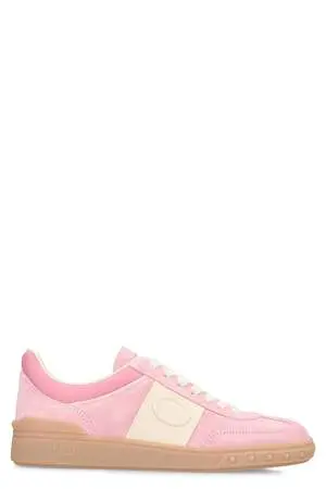 Valentino Garavani Low-profile Suede And Leather Lace-up Sneakers