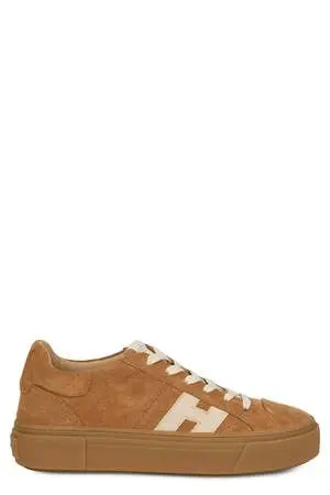 Hogan Sporty Lace-up Sneakers With Logo Detail And Durable Sole - Camel