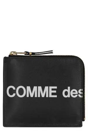 Comme Des Garçons Leather Zip Mini Wallet - Black