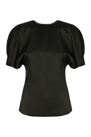 Victoria Beckham Draped Sleeve Blouse With Voluminous Draping - Black