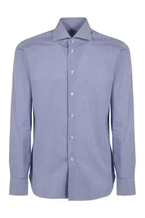 BORRIELLO NAPOLI Striped Cotton Shirt - Blue
