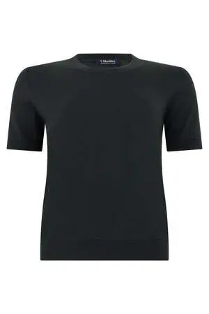 Max Mara Short-sleeve Silk-cotton T-shirt - Black