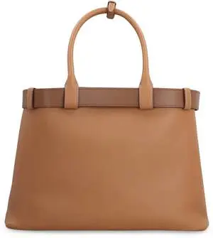 PRADA PRADA Buckle Pebbled Calfskin Leather Handbag With Removable Strap