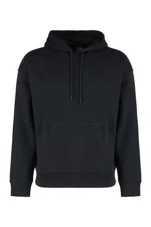 DIESEL® Style Ribbed-edge Cotton Hoodie - Black