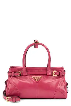 Prada Bonnie Mini Leather Handbag - Fuchsia