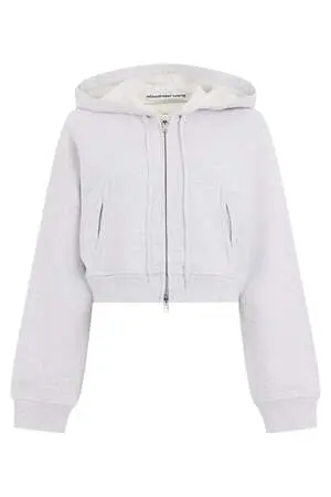 Alexander Wang Crop Zip Hoodie For - Light Gray