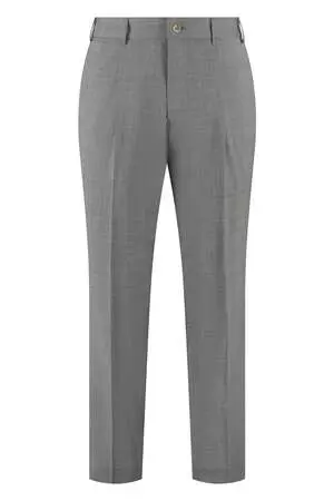 THE ALPHABET The Alphabet Stretch Wool-blend Tailored Trousers With Back Flap Pockets - Grey