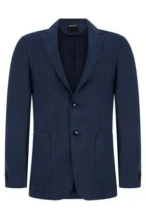 Zegna Cotton T-shirt Blazer With Notched Collar
