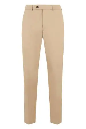 SLOWEAR Slim Fit Cotton Trousers - Beige