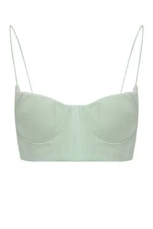 Alex Perry Seamless Molded Cup Crop Top With Thin Straps