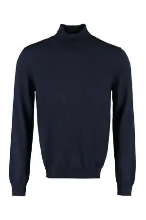 THE ALPHABET The Extra-fine Wool Turtleneck Sweater With Ribbed Edges - Blue