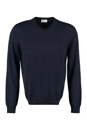 THE ALPHABET The Ribbed Extra-fine Wool Knit Pullover - Blue