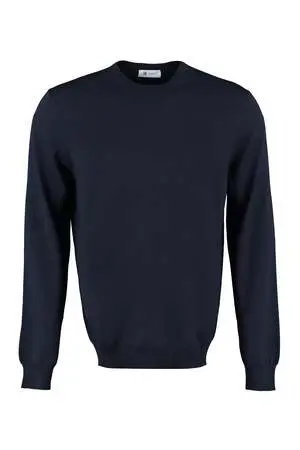 THE ALPHABET The Extra-fine Wool Ribbed Knit Pullover - Blue