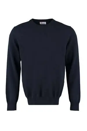 THE ALPHABET The Cashmere Sweater With Ribbed Edges - Blue