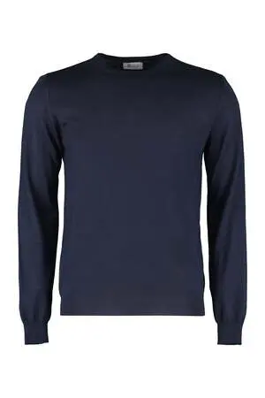THE ALPHABET The Ribbed Crew-neck Cashmere Silk Sweater - Blue