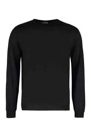 THE ALPHABET The Fine-knit Crew-neck Sweater - Black