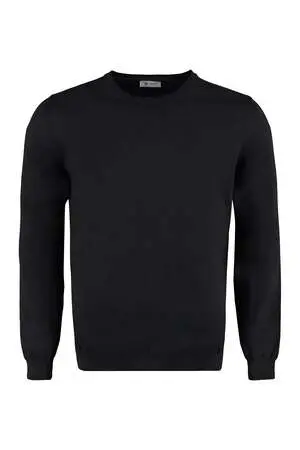 THE ALPHABET The Fine-knit Cotton Sweater With Ribbed Knit Edges - Black