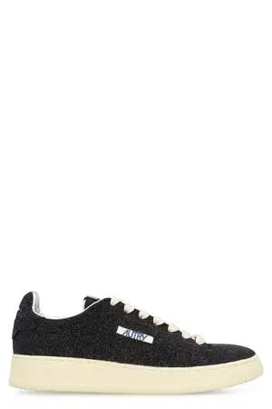 AUTRY Dallas Low-top Glitter Suede Sneakers - Black