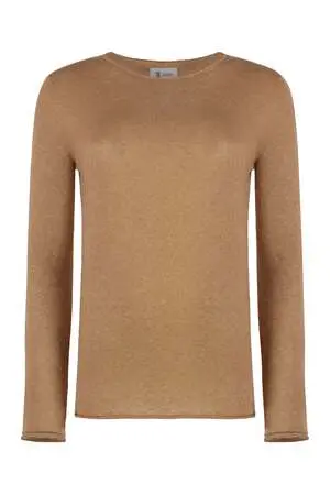 THE ALPHABET The Silk-cashmere Blend Pullover With Rounded Neck - Camel