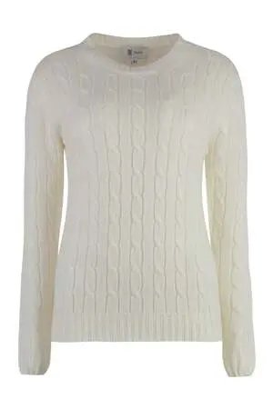 THE ALPHABET Cashmere & Silk Cable-knit Sweater - White