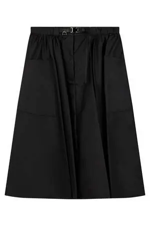Prada Fluid Mini Skirt With Integrated Belt - Black