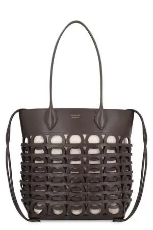 FERRAGAMO Gancini Hook M Tote Handbag - Brown