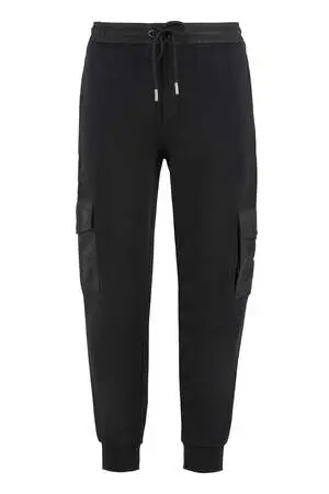 Moncler Sporty Tapered Pants In Cotton Blend With Nylon Details - Black