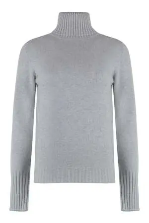 THE ALPHABET The Ribbed Cashmere Turtleneck Pullover - Grey