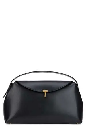 TOTEME T-lock Leather Handbag - Black