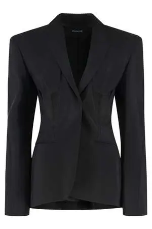 MUGLER Single-breasted One-button Jacket - Black
