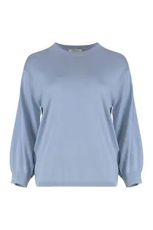 Max Mara 's Max Mara S Max Mara Amico Ribbed Virgin Wool Sweater Light Blue