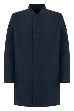 K-WAY Long Cotton Blend Jacket With Hidden Closure