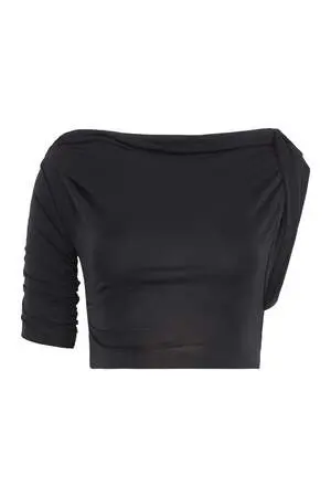 Jacquemus Draped Tight-fit Crop Top - Black