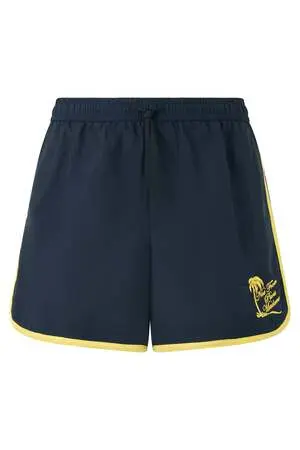 Drole De Monsieur Drawstring Swimsuit With Side Embroidery And Logo Detail