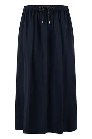 Veronica Beard Bates Crinkled Taffeta Midi Skirt With Elastic Waist And Decorative Front Buttons - Blue