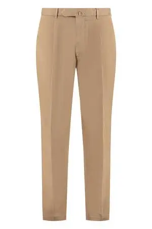 THE ALPHABET The Stretch Cotton Chino Trousers With Back Flap Pockets - Brown