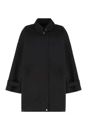 TOTEME Oversized Cotton Trench Jacket With Strapped Cuffs - Black