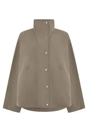TOTEME TOTÊME Parachute Windbreaker Jacket With High Collar Mud