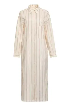 TOTÊME Totême Striped Cotton-Silk Shirtdress With Side Pockets
