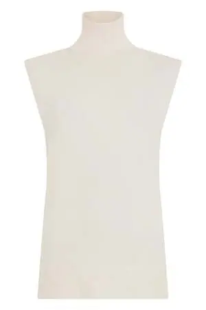 TOTEME High-collar Sleeveless Sweater - White