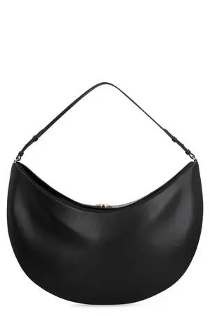 Jacquemus Ovalo Large Hobo Handbag, 49cm Width Smooth Calf Leather - Black