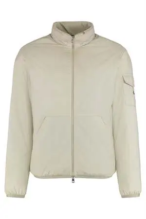 Moncler Short Padded Jacket With Removable Hood And Zip Closure - Beige