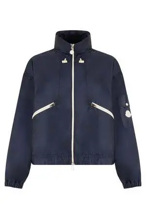 Moncler Lightweight Water-resistant Zip Jacket With High Collar - Blue