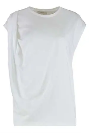 VINCE Vince Draped Relaxed Pima Cotton-Blend T-Shirt With Shoulder Gathering