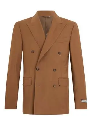 Canali Double-breasted Wool Jacket - Brown