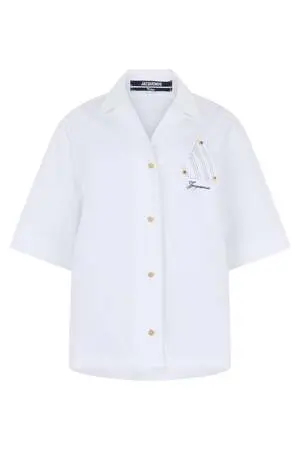 Jacquemus Short-sleeve Cotton Shirt With Button Front And Classic Collar