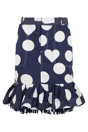 Jacquemus Polka Dot Heart Mini Skirt With Ruffled Hem