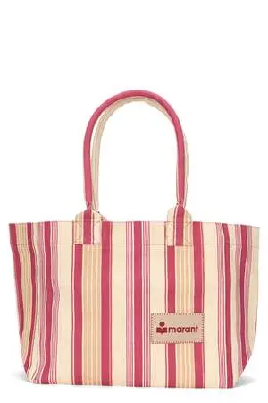 Isabel Marant Étoile Tote Handbag With Logo Patch And Striped Design